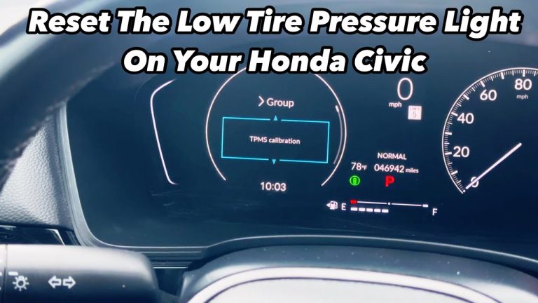 Reset Tire Pressure Honda Civic 2017